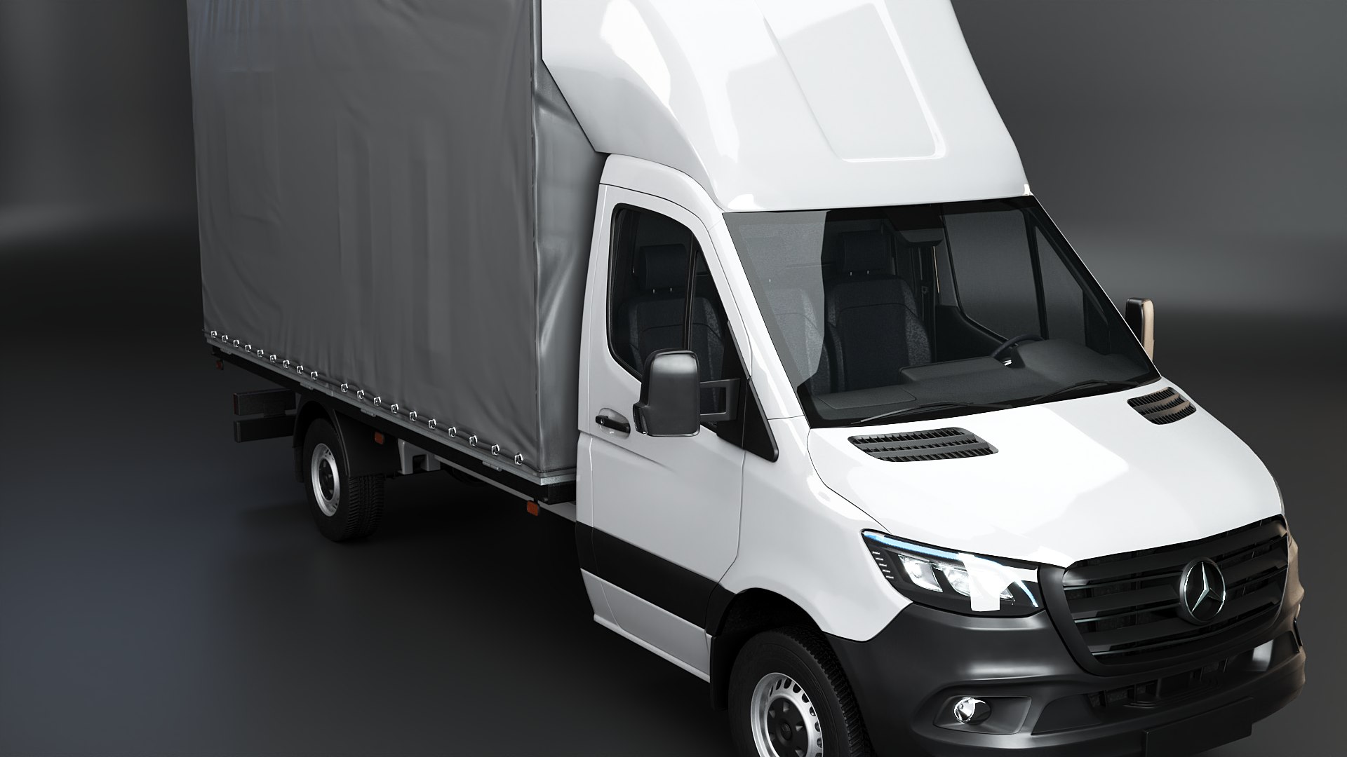 3D Mercedes Sprinter Curtain Side Tautliner Van 3D Model PBR Textures ...