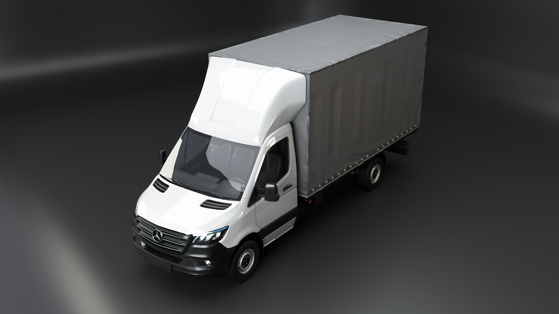 3D Mercedes Sprinter Curtain Side Tautliner Van 3D Model PBR Textures ...