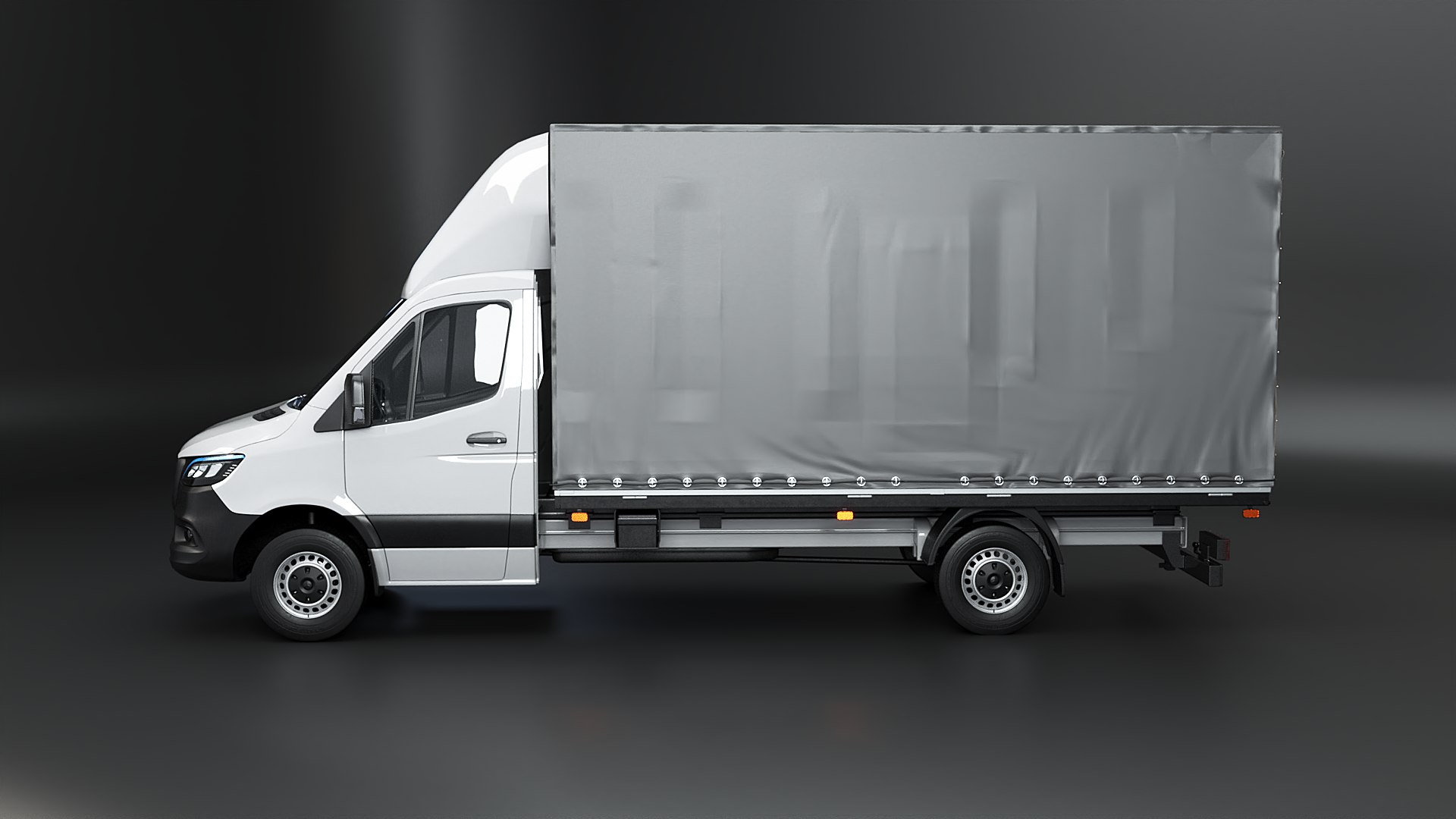 3D Mercedes Sprinter Curtain Side Tautliner Van 3D Model PBR Textures ...