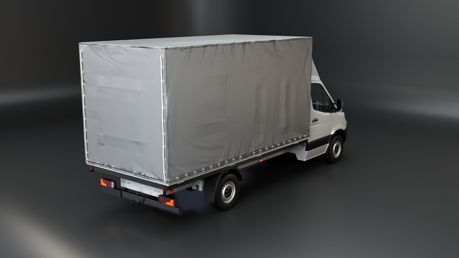 3D Mercedes Sprinter Curtain Side Tautliner Van 3D Model PBR Textures ...