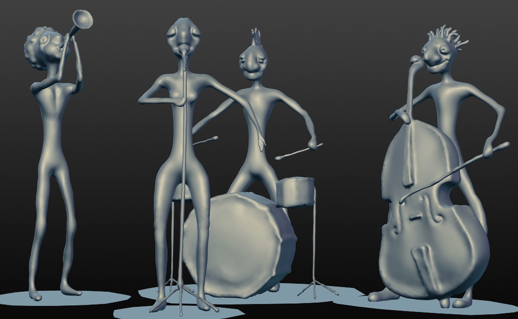 3D Jazz Band | 1143345 | TurboSquid