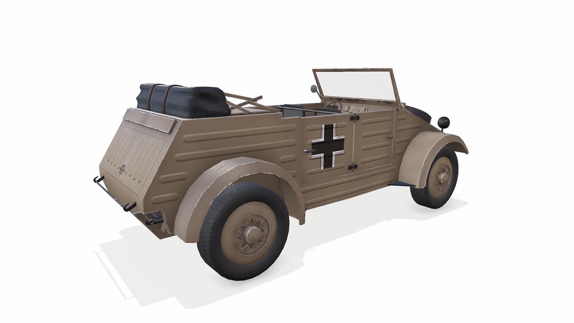 Type 82 Kubelwagen WWII German Military Car Low-poy PBR 3D - TurboSquid ...