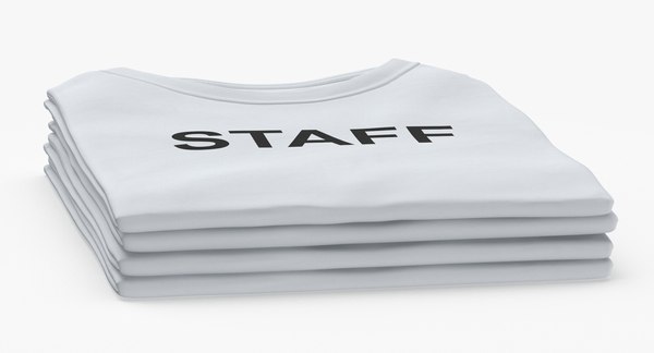 3D Female Crew Neck Folded Stacked White Staff 01 model - TurboSquid ...