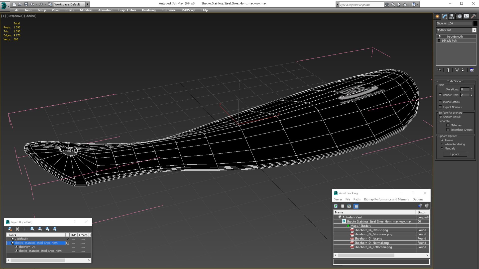 Shacke Stainless Steel Shoe Horn 3D - TurboSquid 1792759