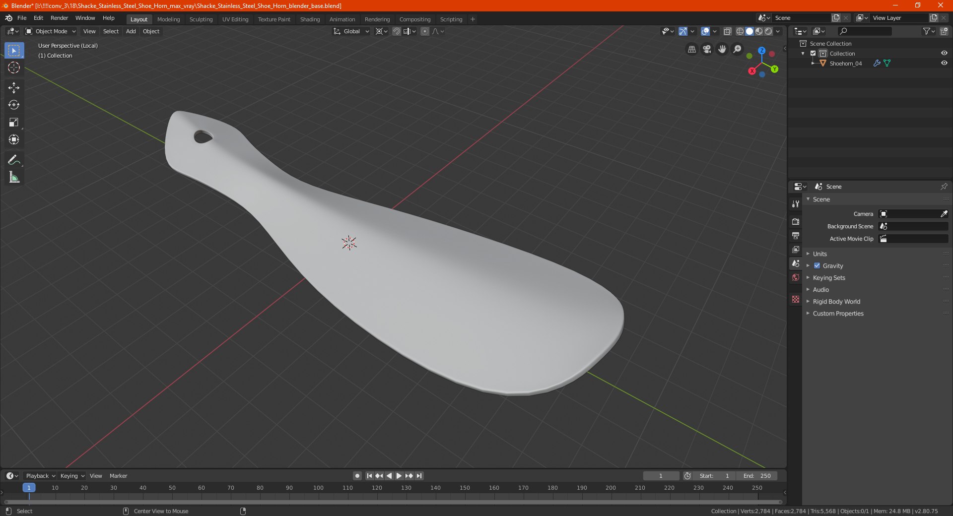 Shacke Stainless Steel Shoe Horn 3D - TurboSquid 1792759