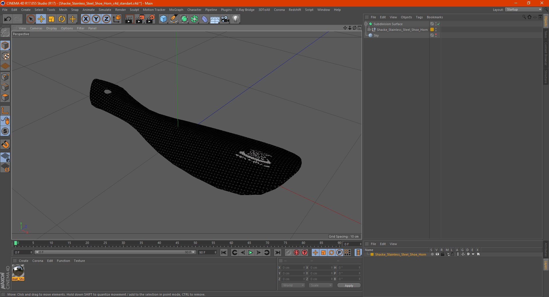 Shacke Stainless Steel Shoe Horn 3D - TurboSquid 1792759