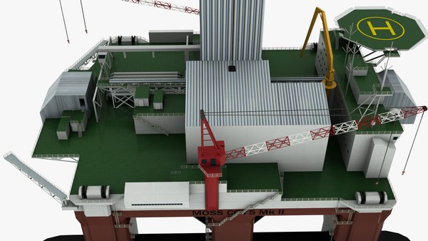 3D floating drilling rig model - TurboSquid 1455872