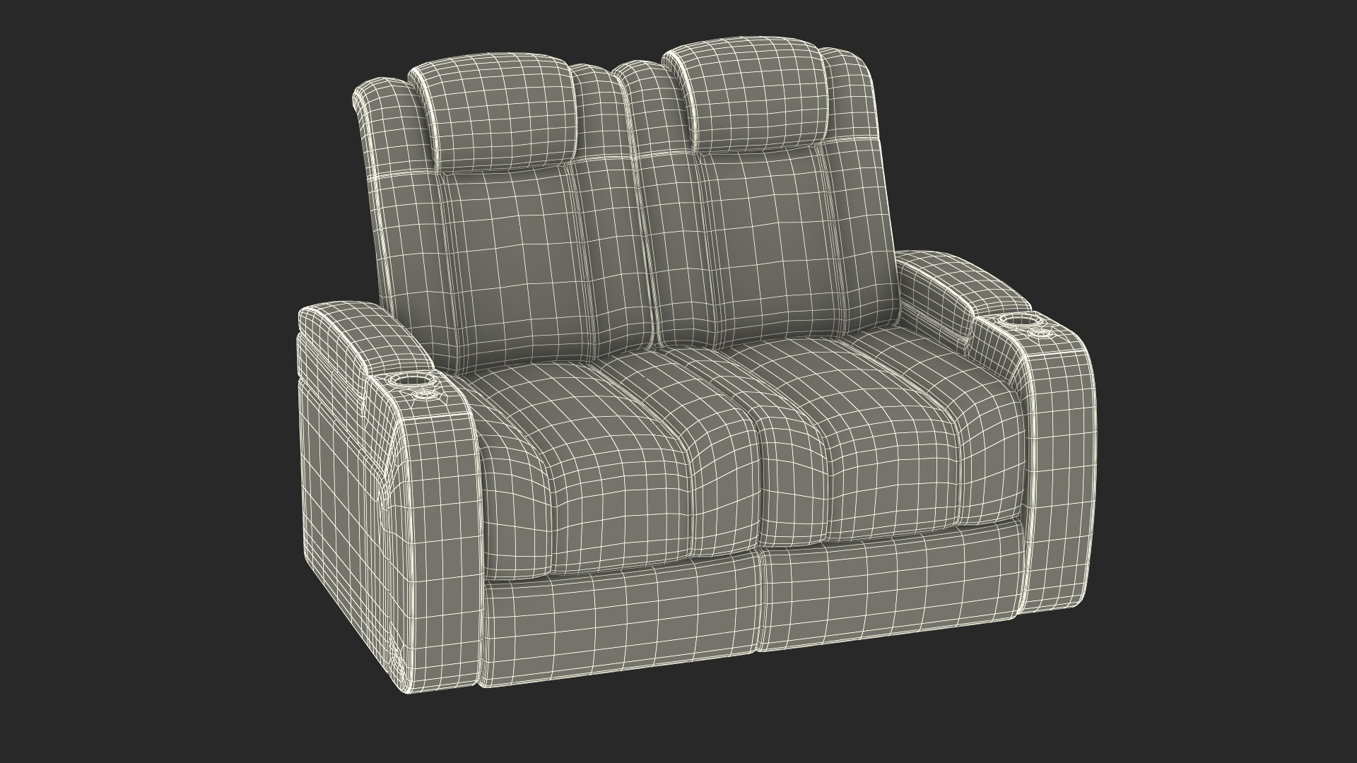 3D Leather Home Theater Paired Seating Graphite Model - TurboSquid 2386289