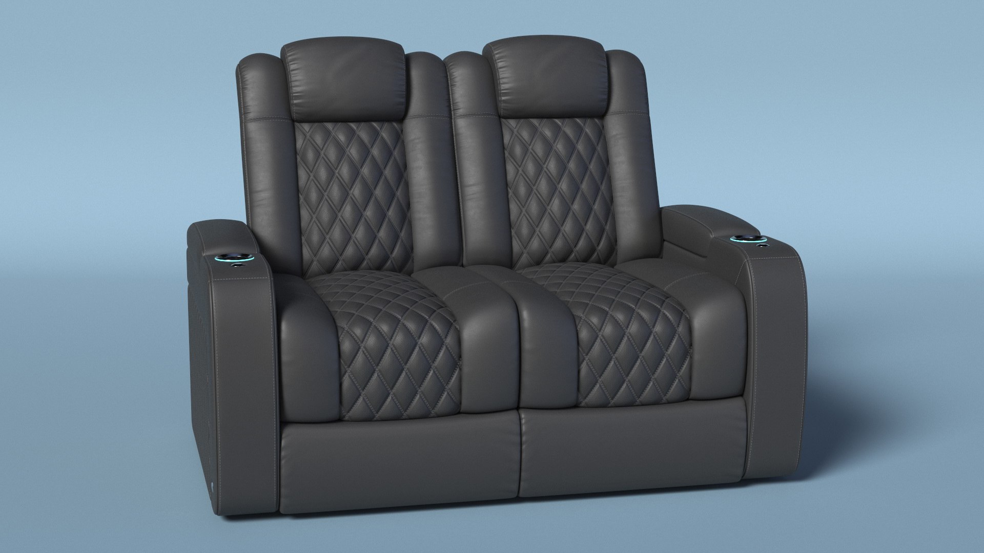 3D Leather Home Theater Paired Seating Graphite Model - TurboSquid 2386289