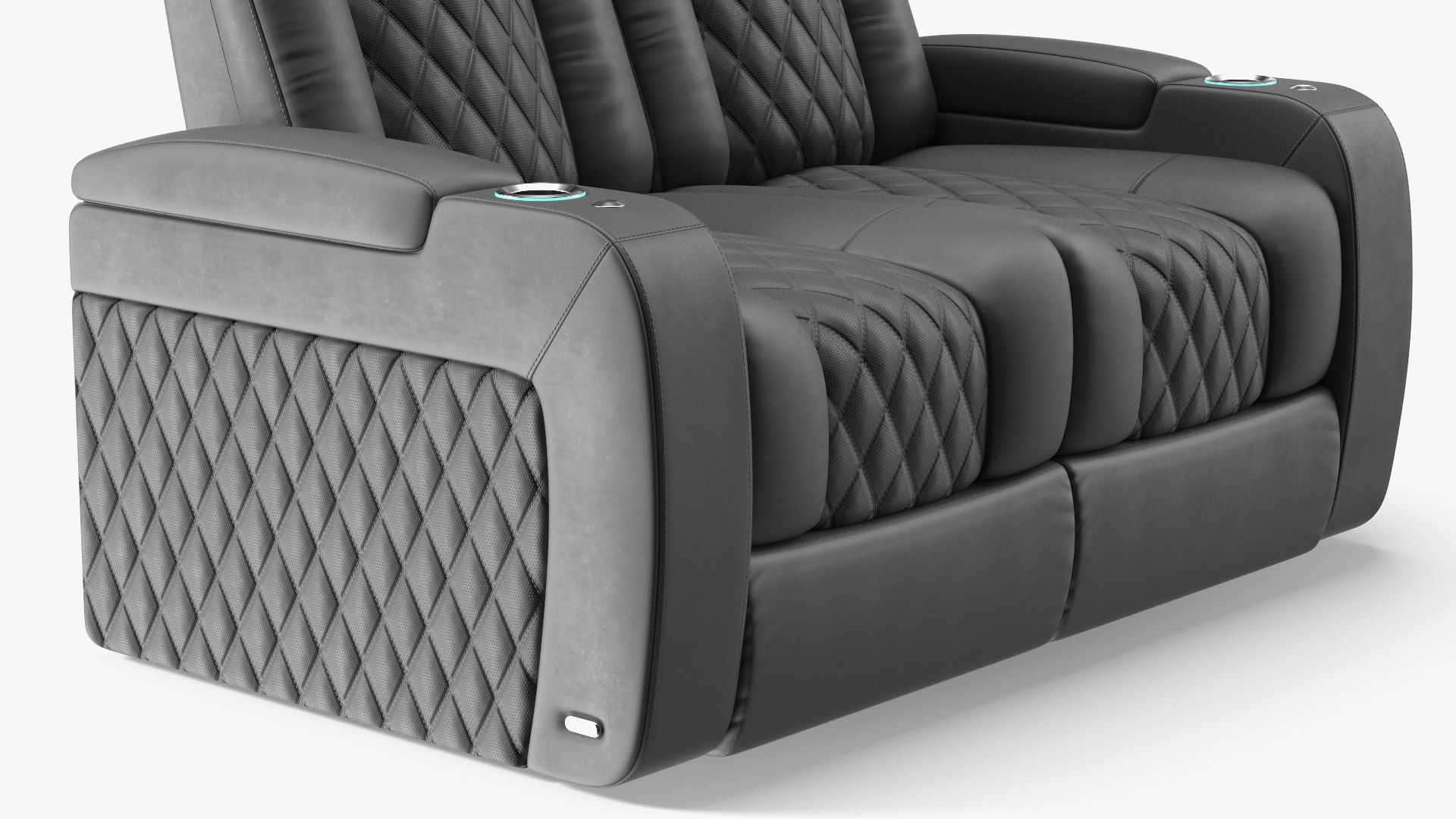 3D Leather Home Theater Paired Seating Graphite Model - TurboSquid 2386289