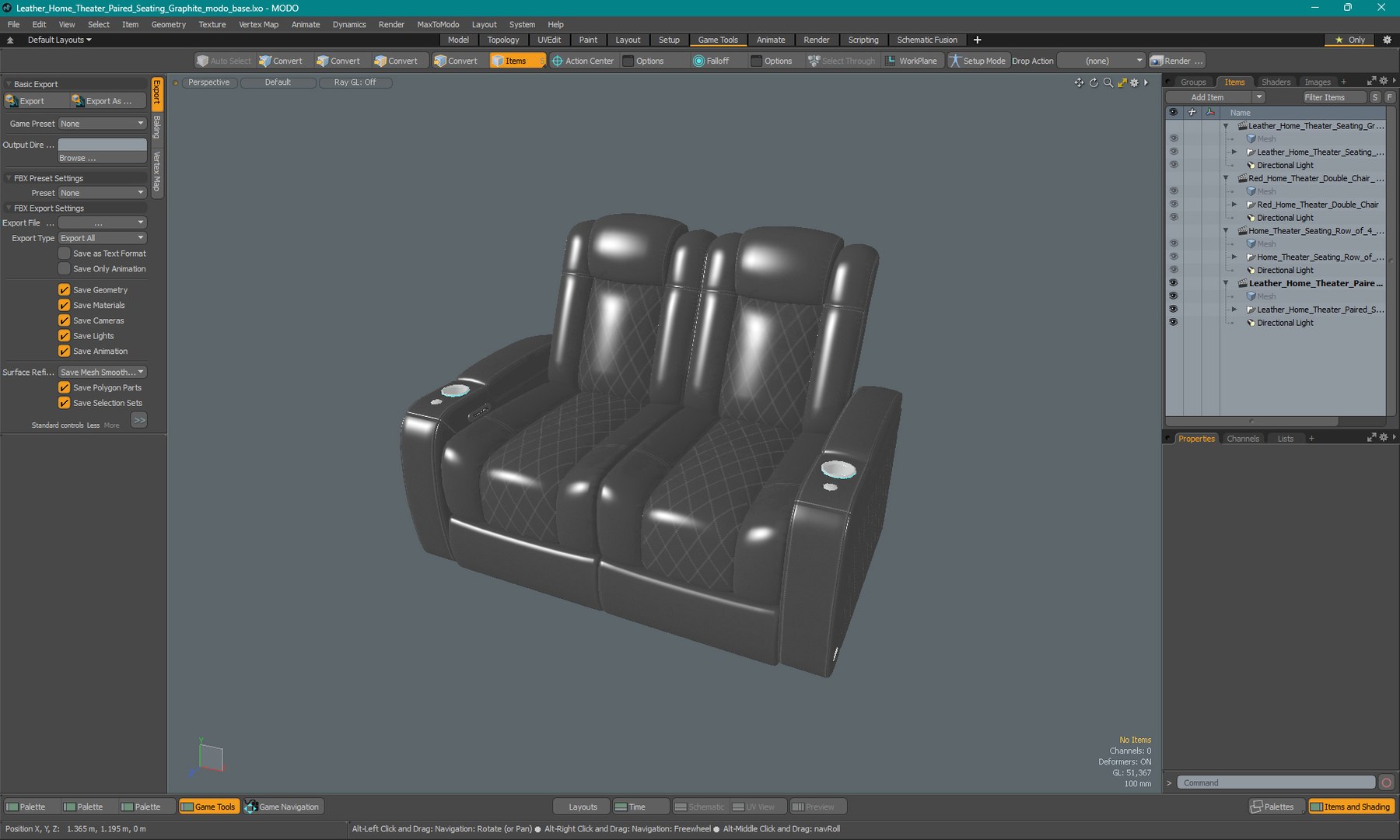 3D Leather Home Theater Paired Seating Graphite Model - TurboSquid 2386289