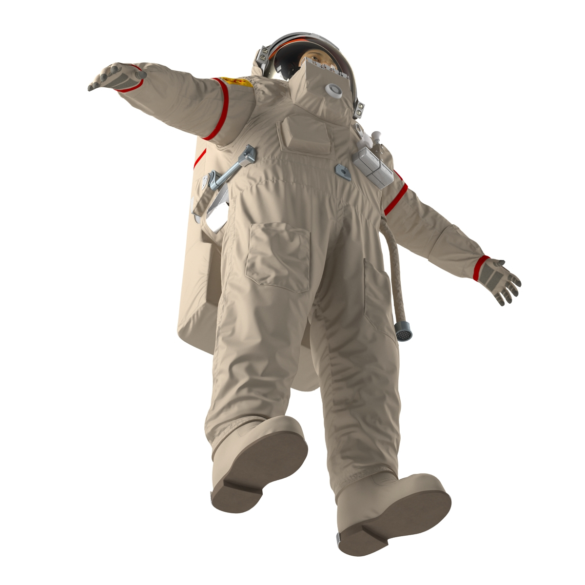 3d chinese astronaut wearing space suit