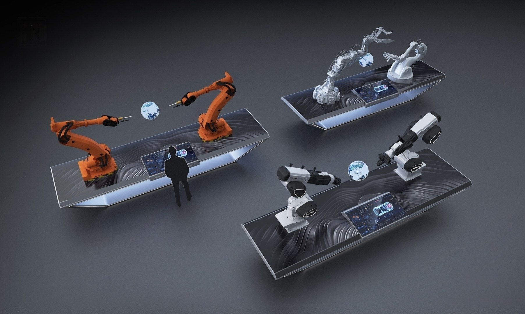 3D Robot Arms Collection Articulated Arm Industrial Robot Arm Model ...