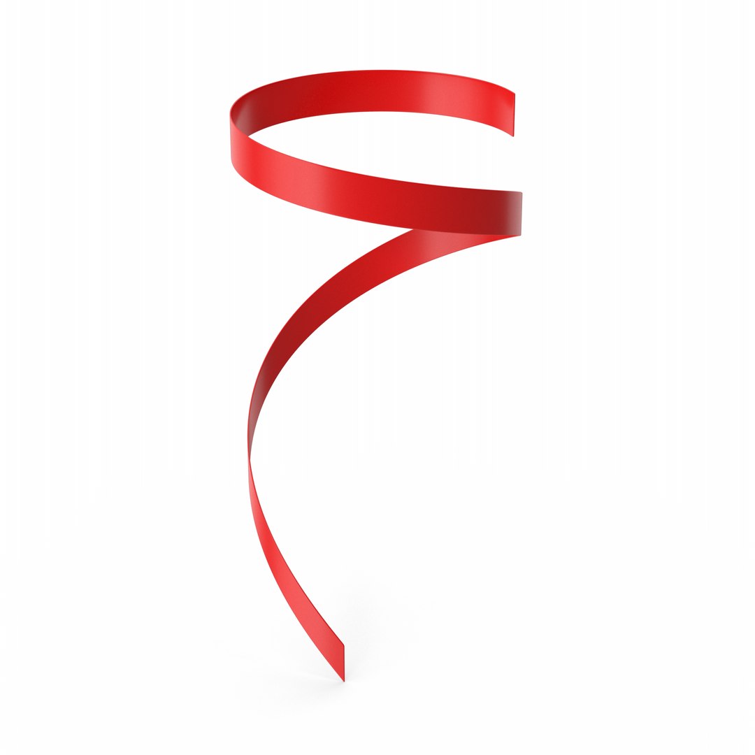 3D Red Curly Ribbon - TurboSquid 1910141