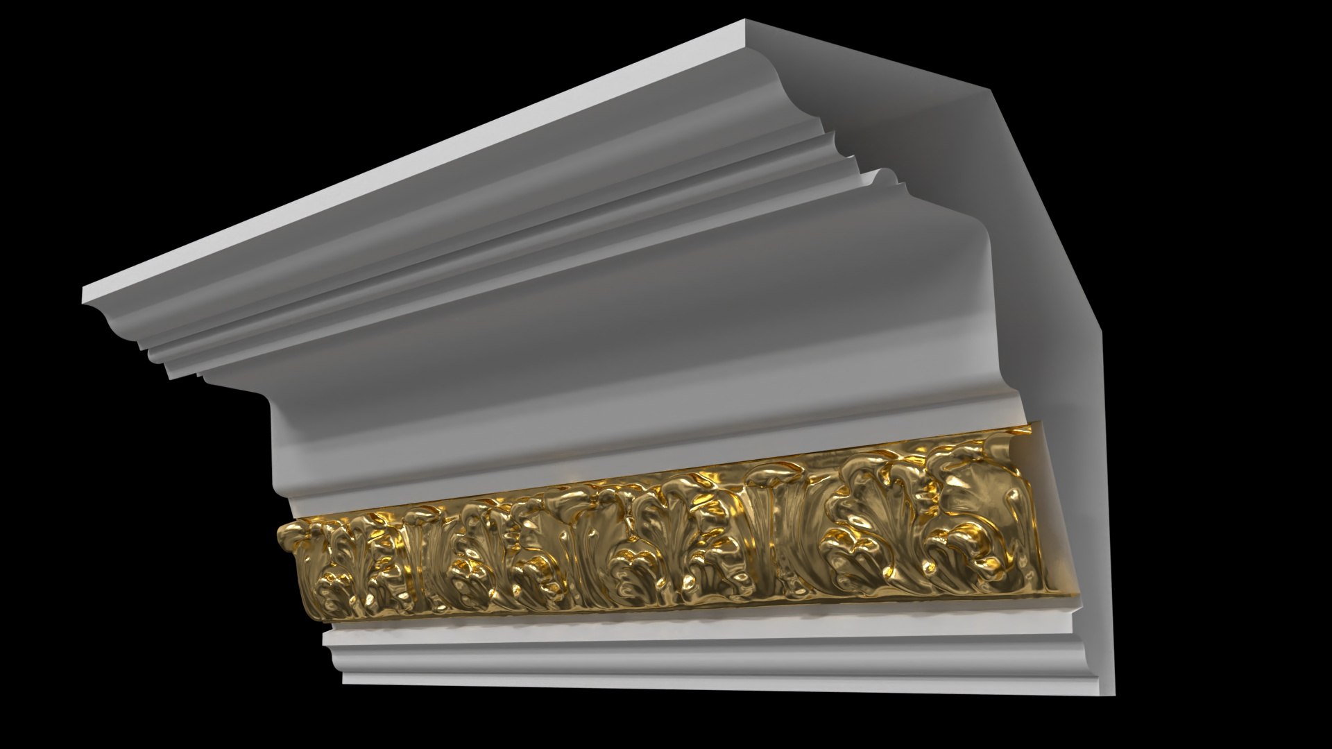 Patterned Cornice Gypsum Plaster DK86 3D Model - TurboSquid 2002323