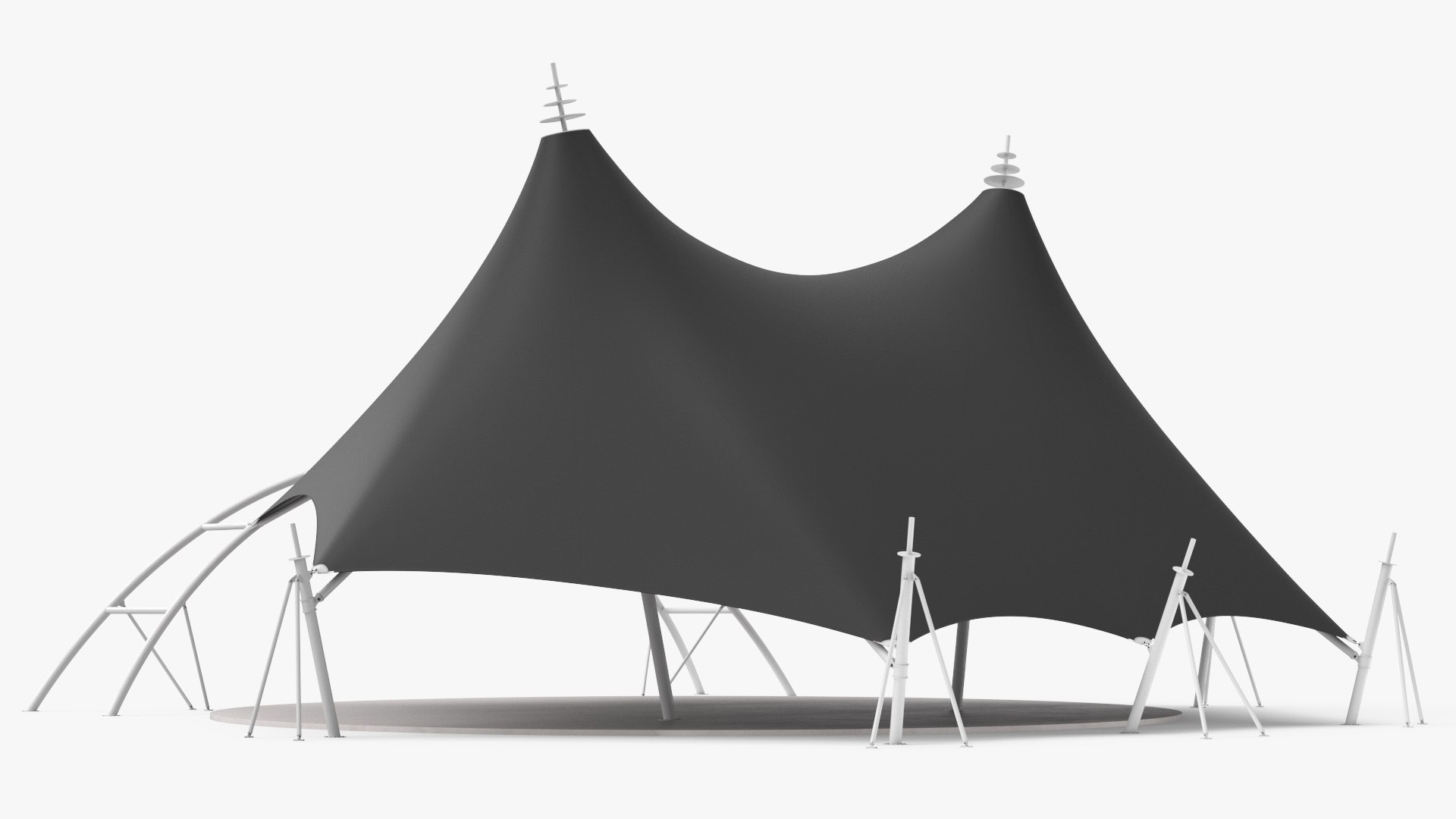 3D Modern Event Tensile Tent Black Model - TurboSquid 2239773