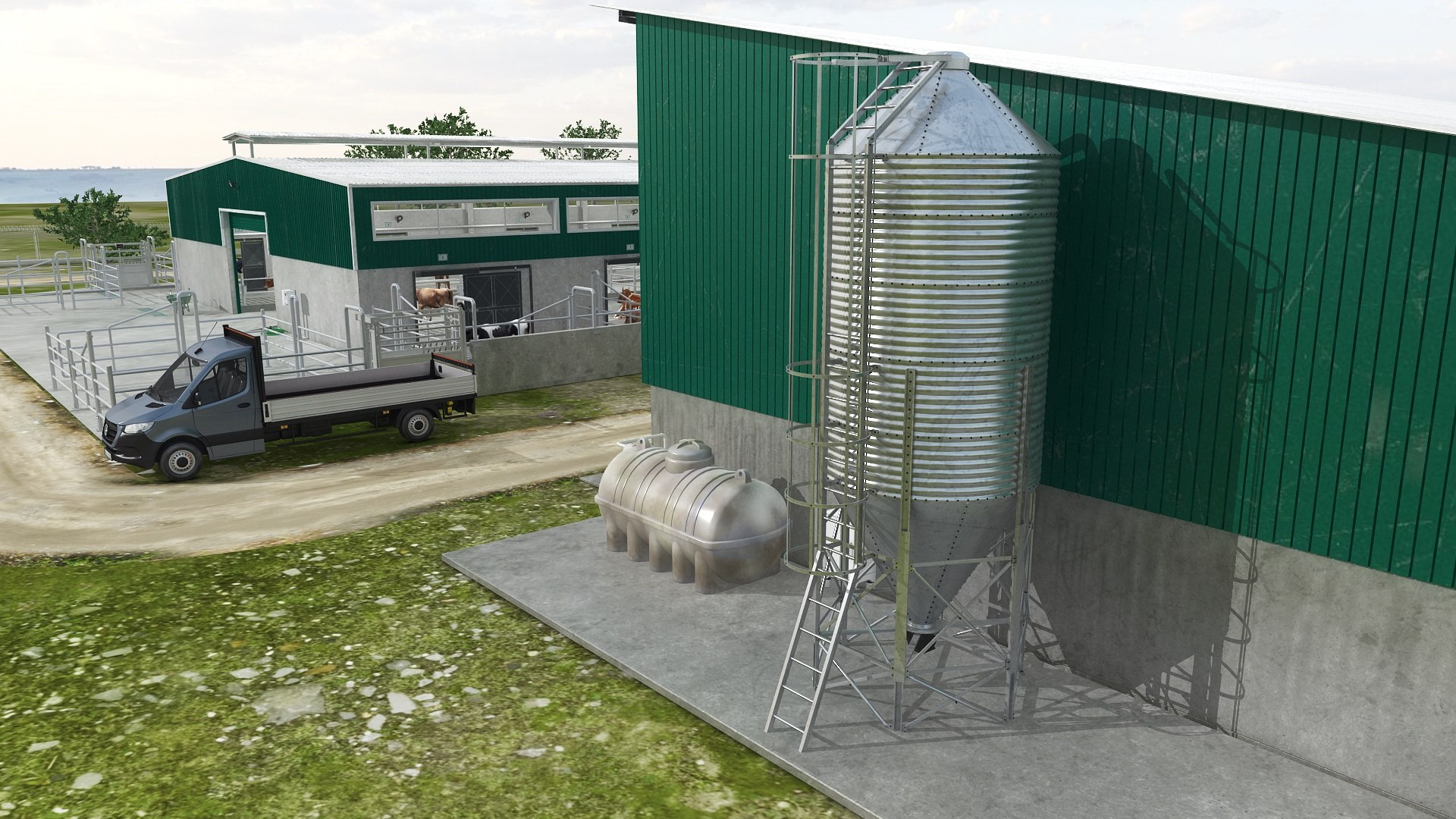 Fattening Cow Farm Model - TurboSquid 2041337