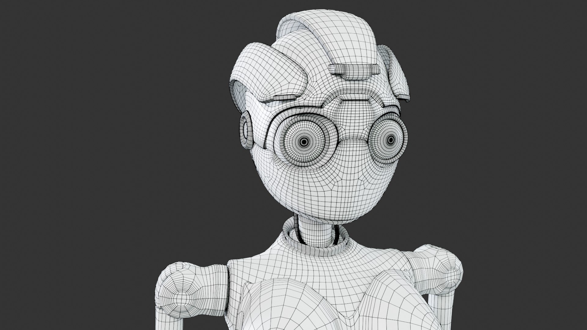 Cute Robot Girl - Female Sci-fi Robot - Game and Film Ready WHITE 3D ...