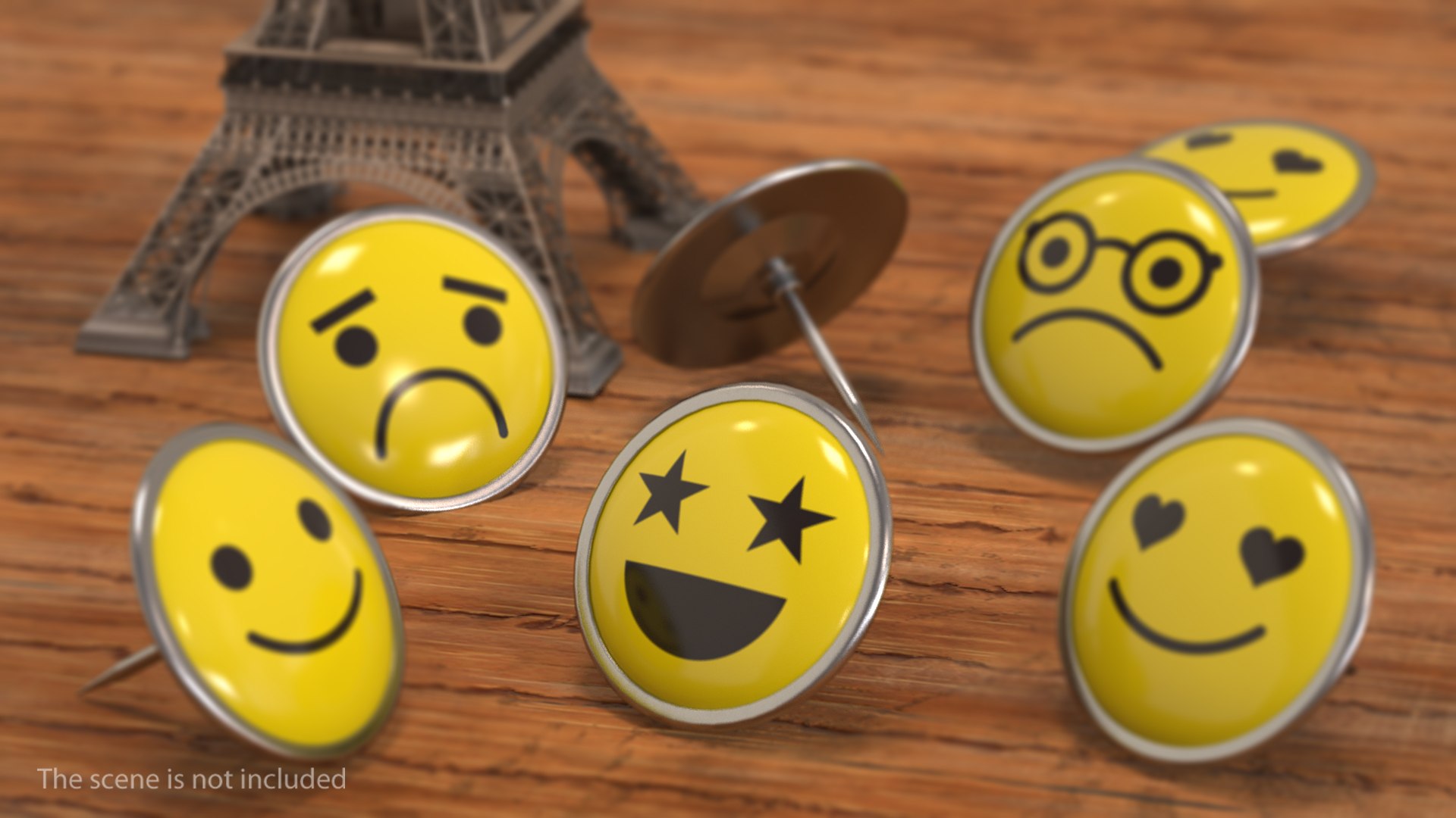 Smiley Push Pin 3D Model - TurboSquid 1425080