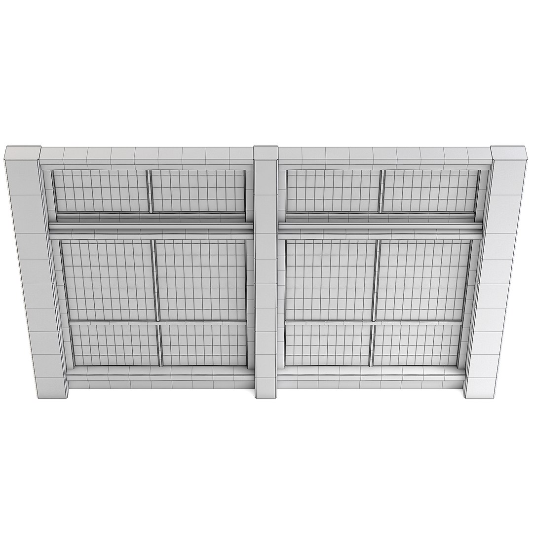 3D Factory Front Wall With Windows - TurboSquid 2255563