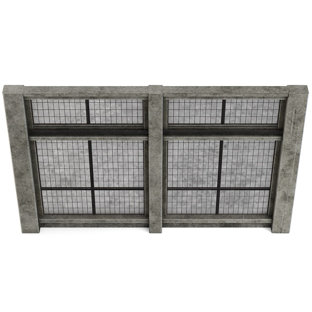 3D Factory Front Wall With Windows - TurboSquid 2255563