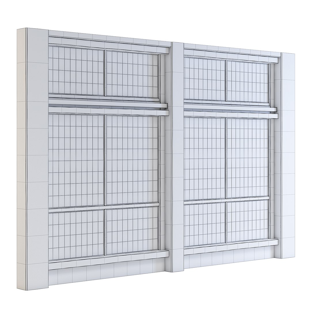 3D Factory Front Wall With Windows - TurboSquid 2255563