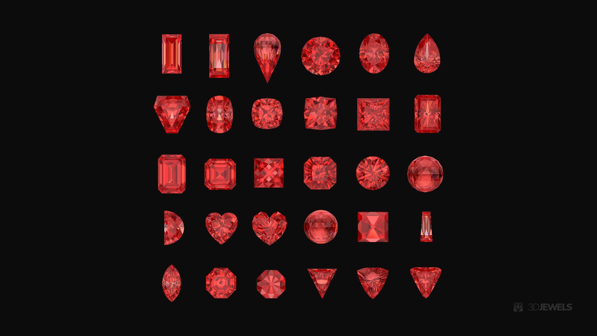 30 Gemstone Shapes 3D Models For Jewelry Design Model - TurboSquid 2064816