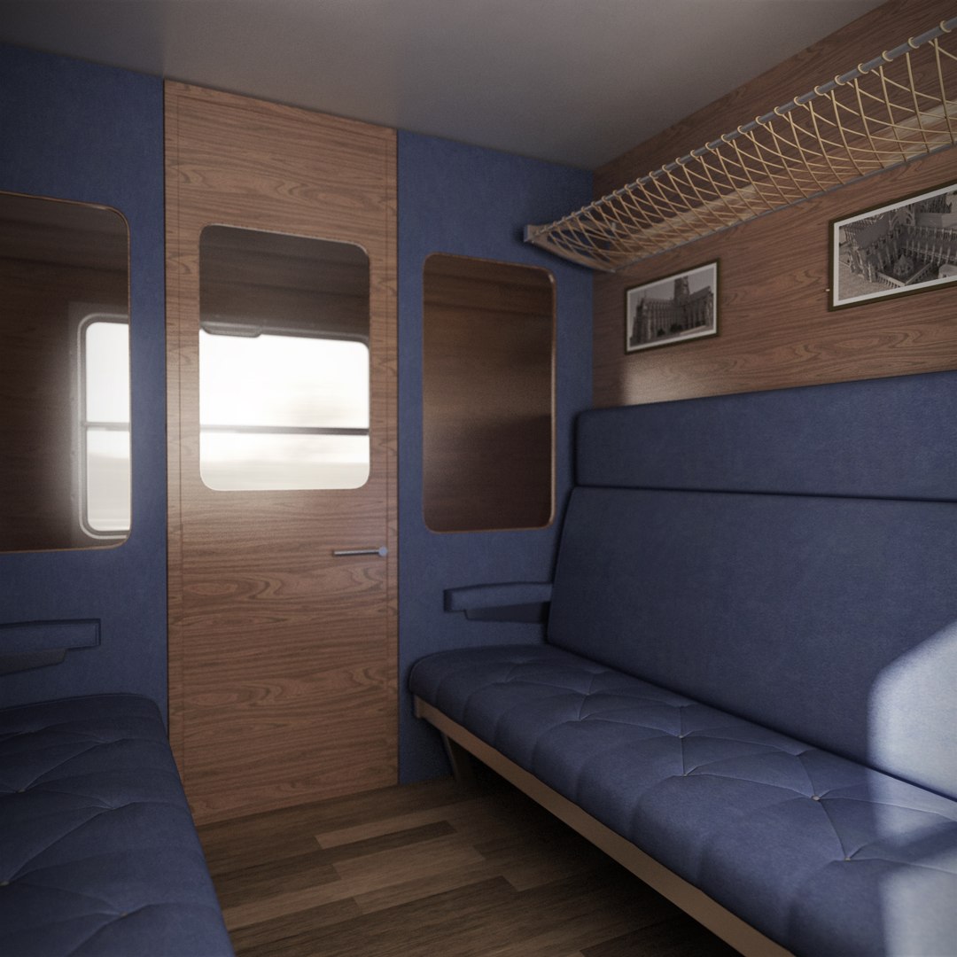 3D Model Old Train Interior With Compartments 01 - TurboSquid 1894550