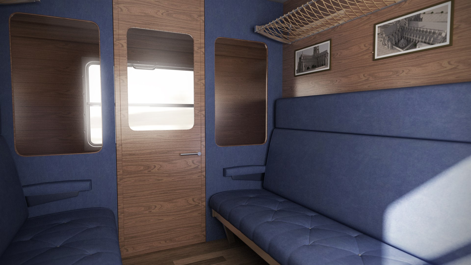 3D Model Old Train Interior With Compartments 01 - TurboSquid 1894550