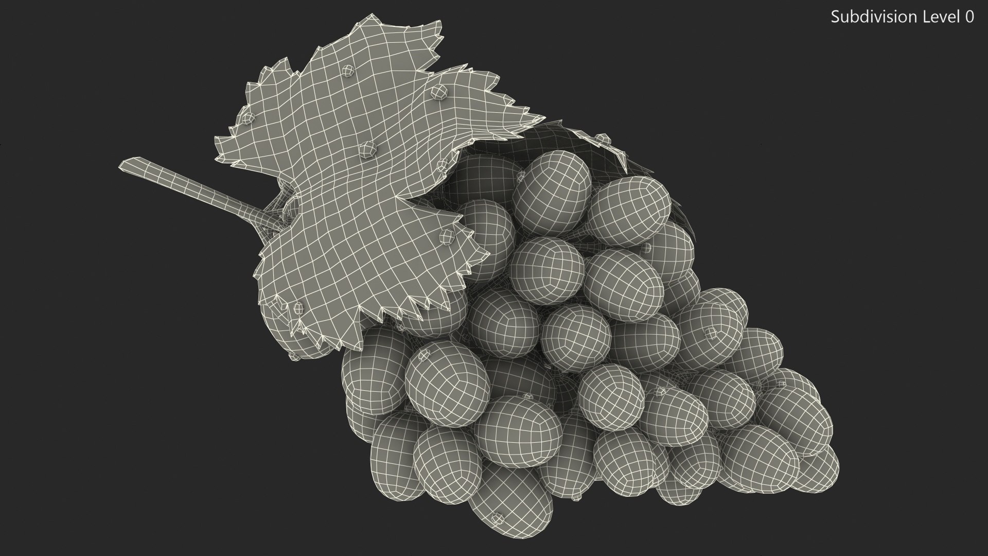 3D bunch black grapes - TurboSquid 1505876