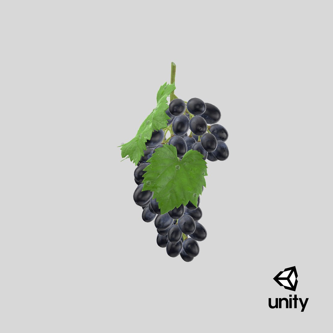 3D bunch black grapes - TurboSquid 1505876