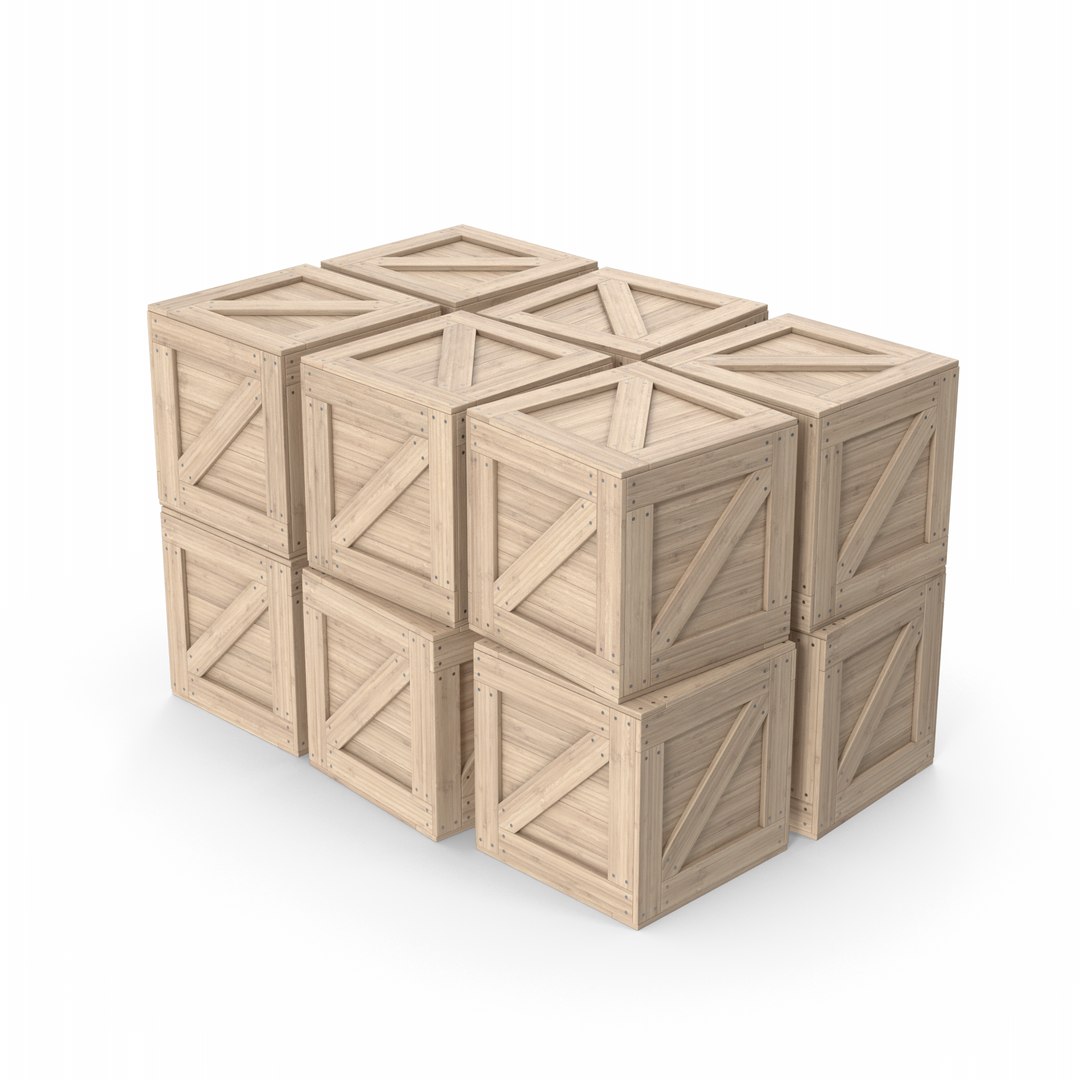Stack Of Cargo Box Crates 3D Model - TurboSquid 1900386