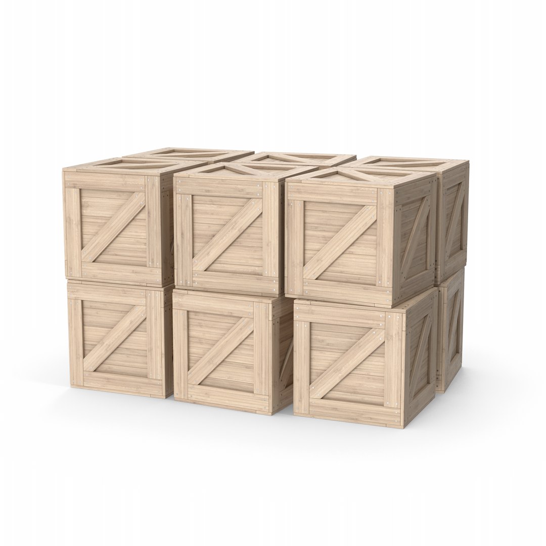 Stack Of Cargo Box Crates 3D Model - TurboSquid 1900386