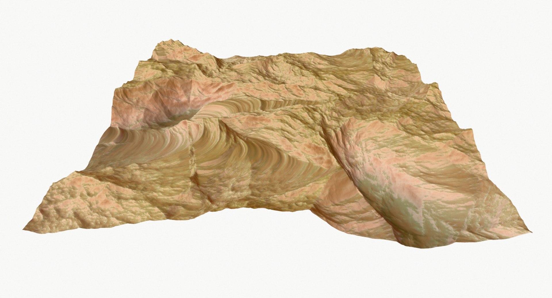 Hills Cliffs Terrain 3d Obj