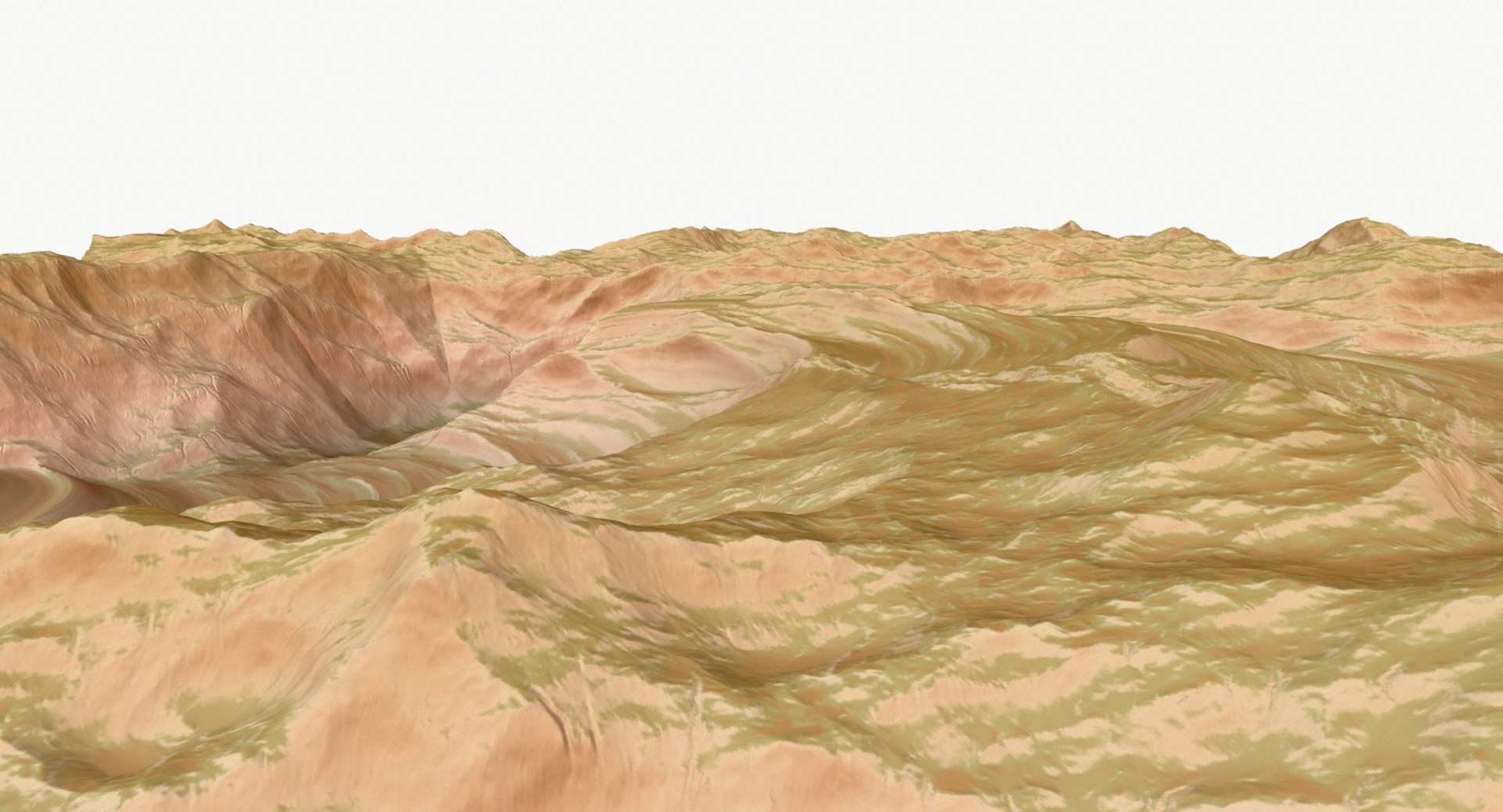 Hills Cliffs Terrain 3d Obj