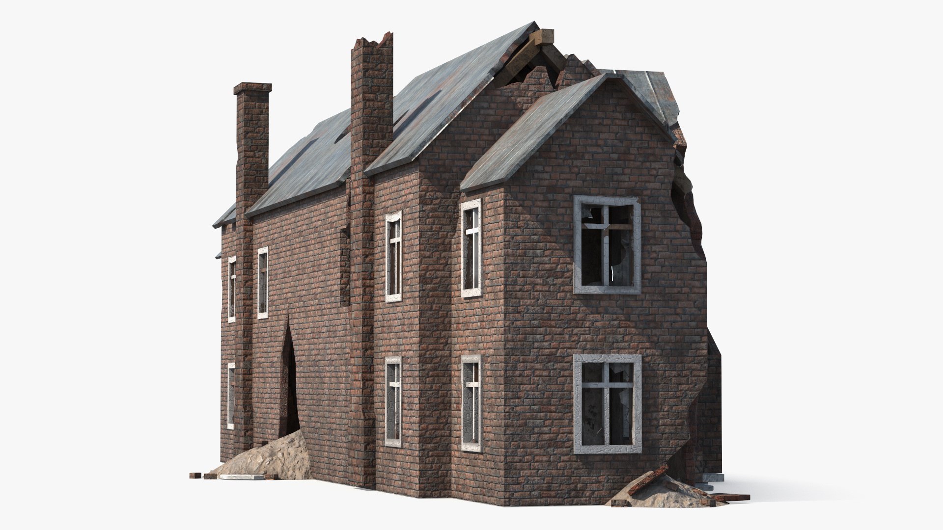 Destroyed Building Family House 3D Model - TurboSquid 2292239