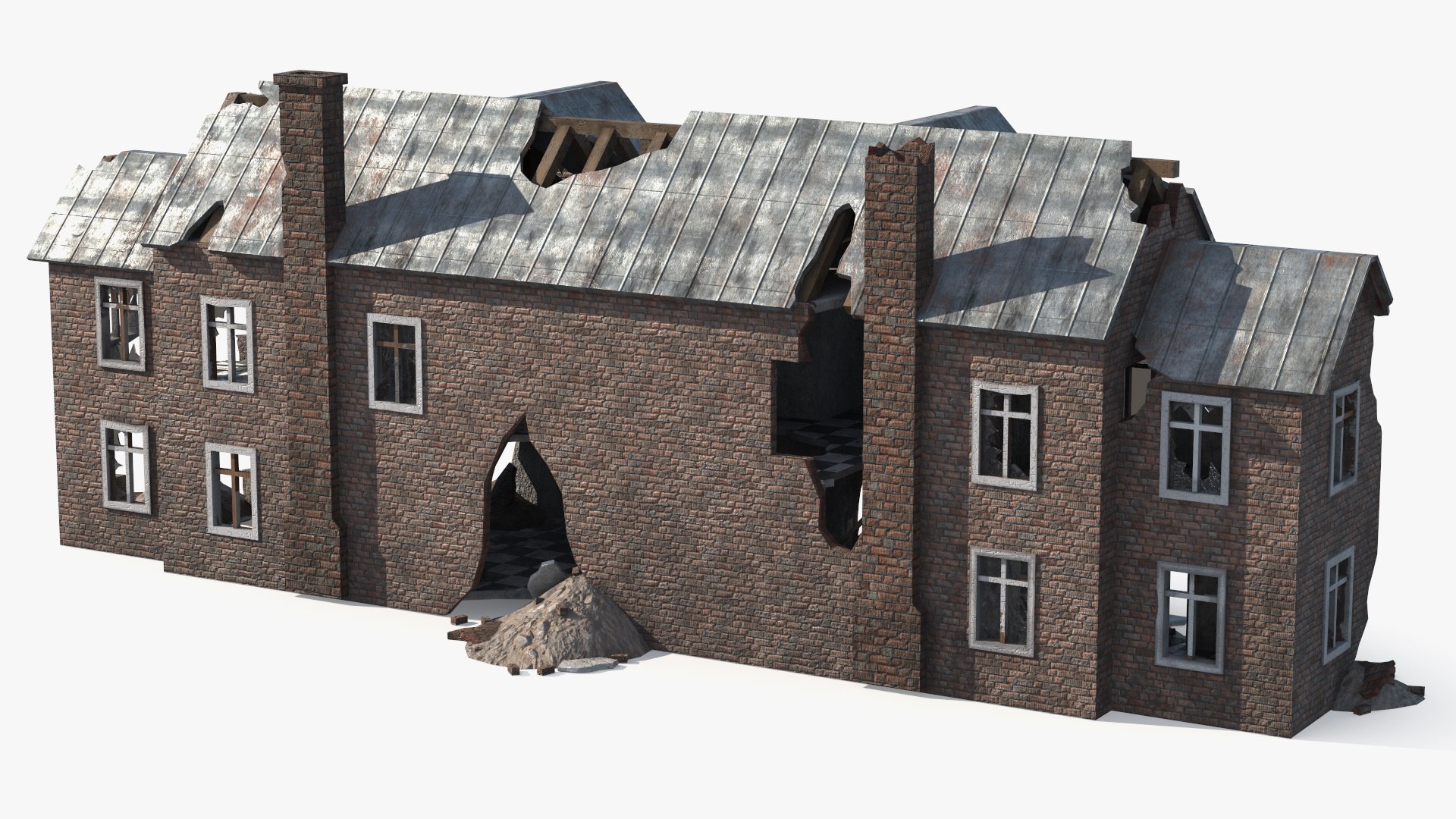 Destroyed Building Family House 3D Model - TurboSquid 2292239