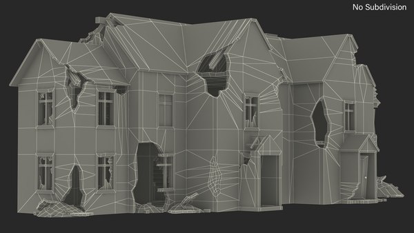 modelo 3d Edificio destruido casa familiar - TurboSquid 2292239