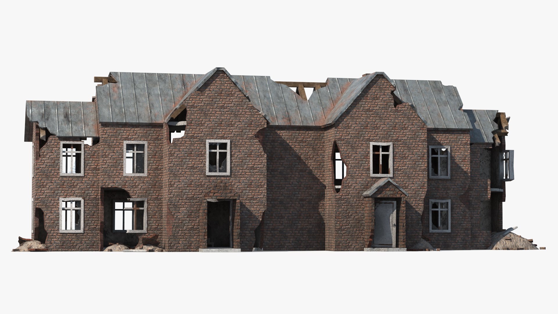 Destroyed Building Family House 3D Model - TurboSquid 2292239