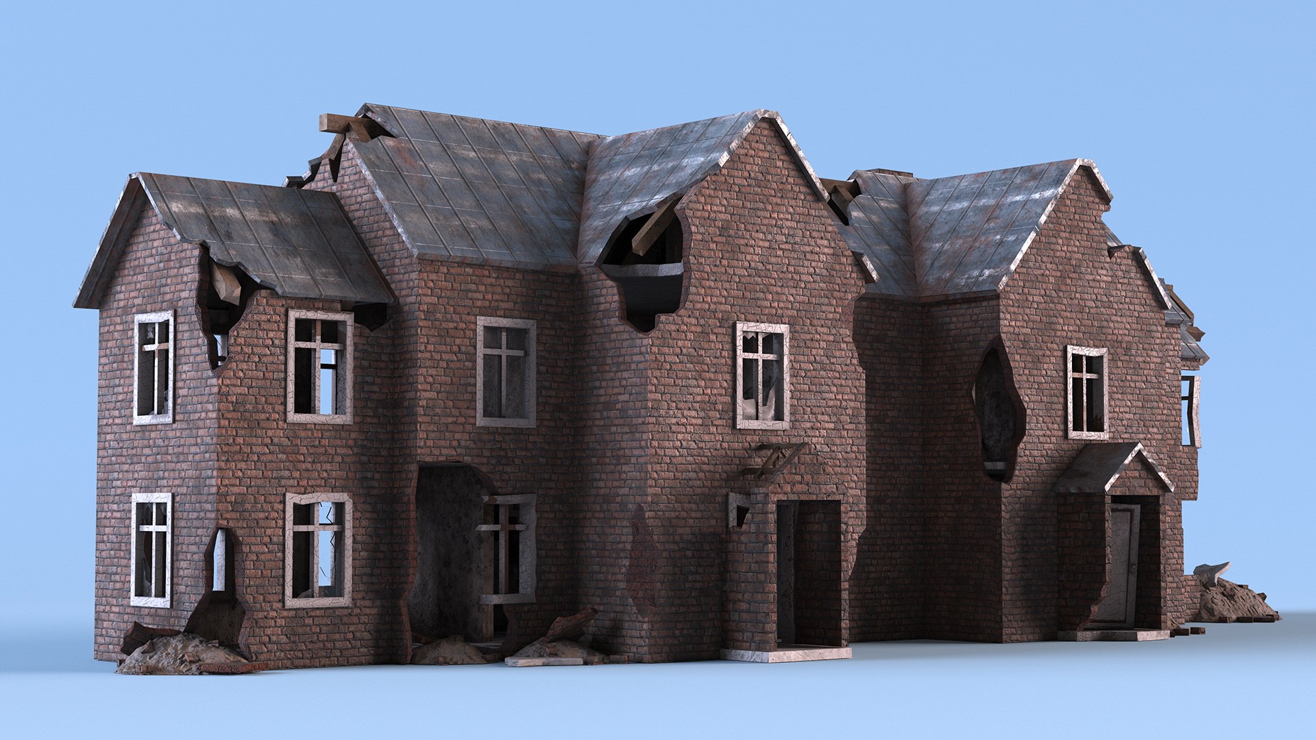 Destroyed Building Family House 3D Model - TurboSquid 2292239