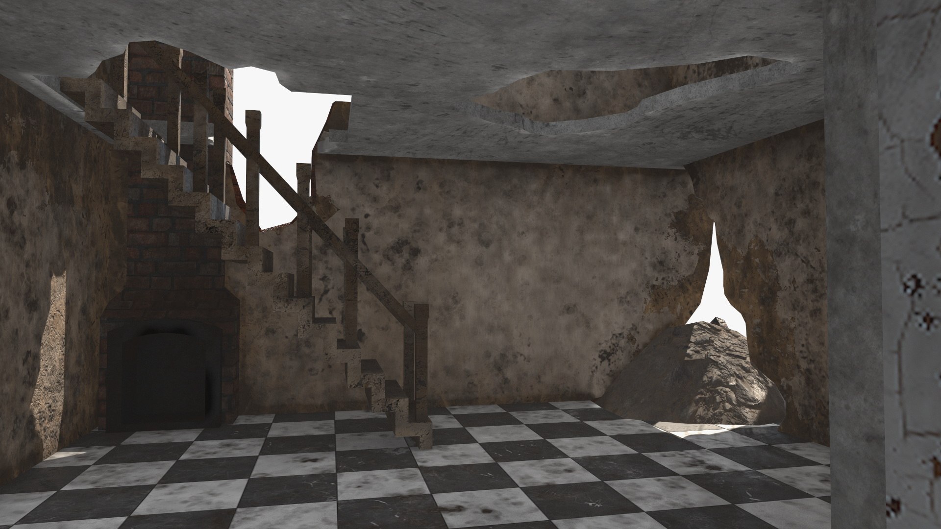 Destroyed Building Family House 3D Model - TurboSquid 2292239