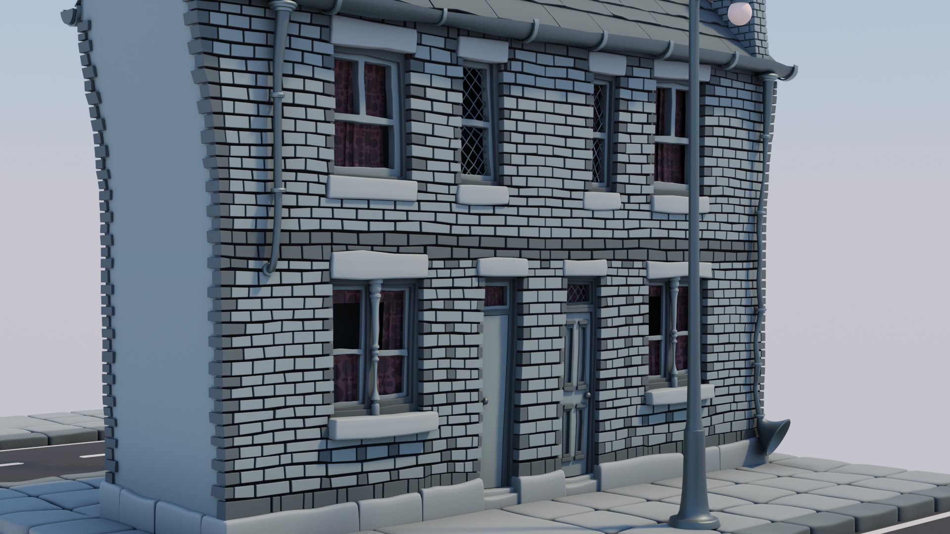 Yorkshire Tenement Cartoon Style Model - TurboSquid 1923636