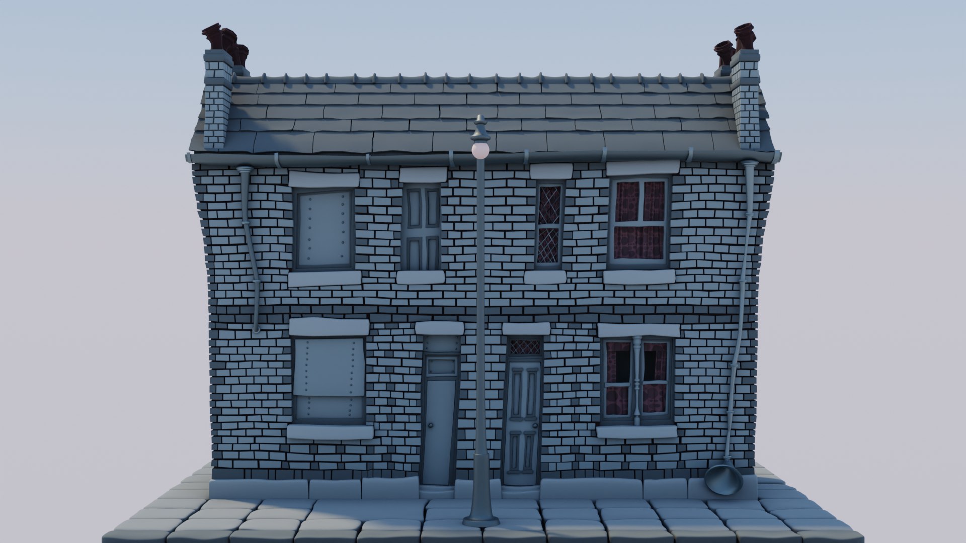 Yorkshire Tenement Cartoon Style Model - TurboSquid 1923636