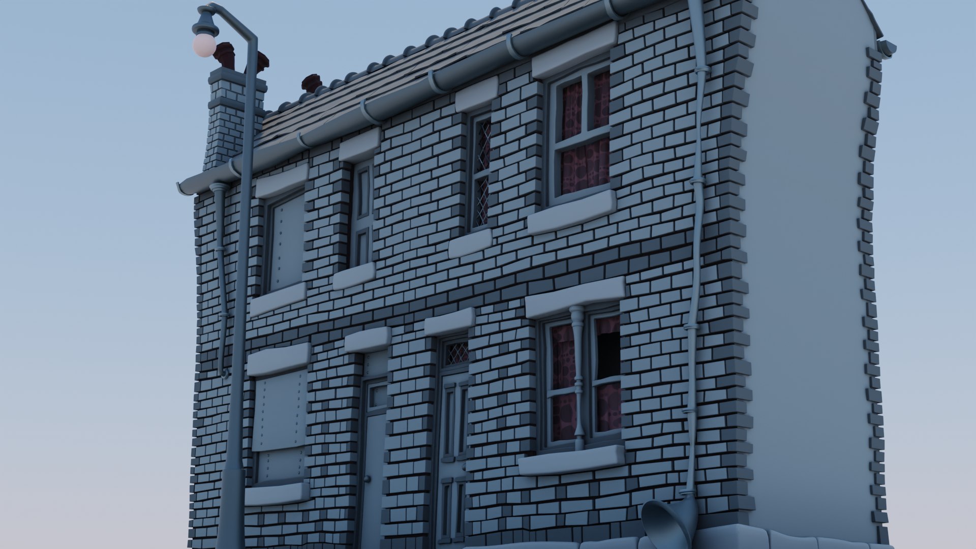 Yorkshire Tenement Cartoon Style Model - TurboSquid 1923636