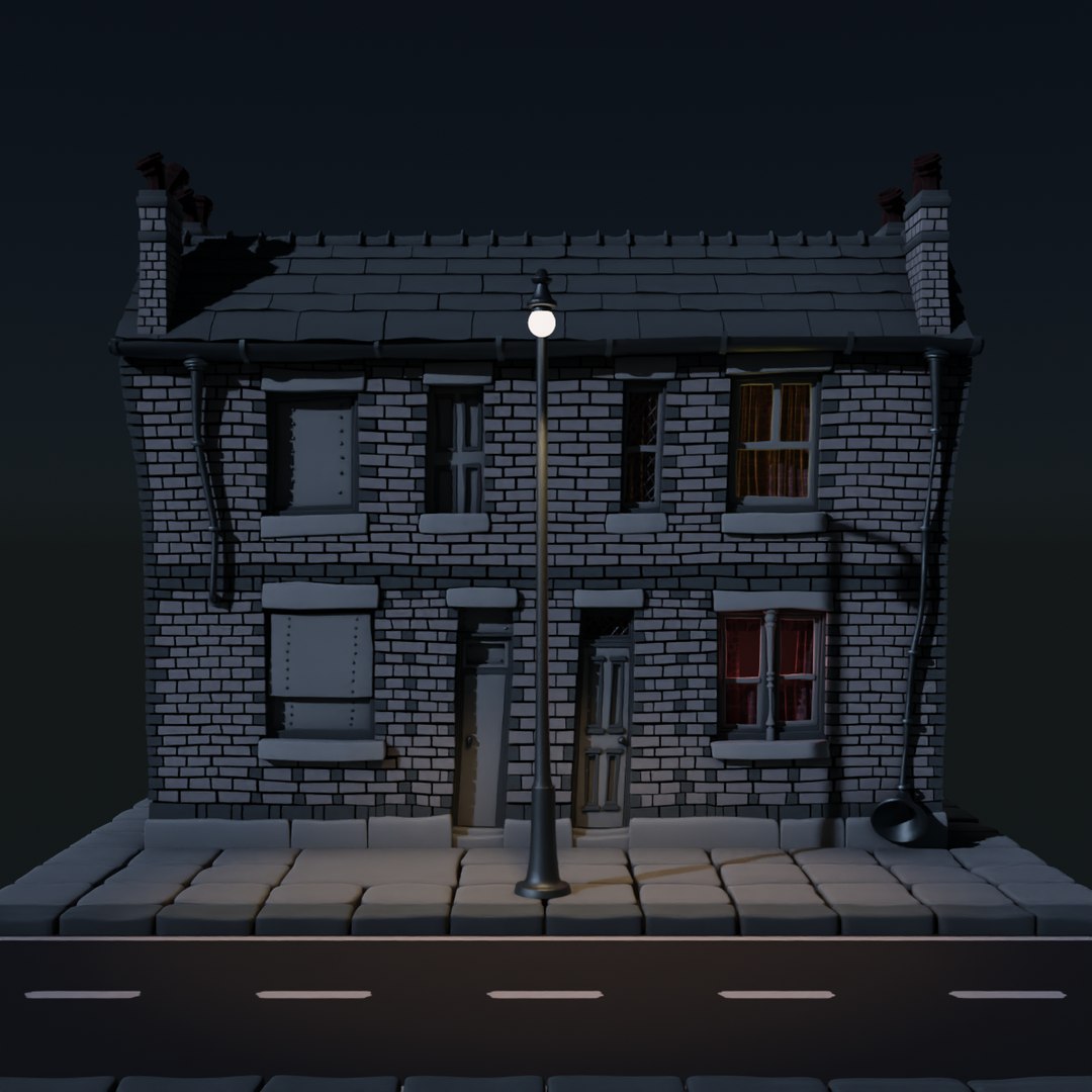 Yorkshire Tenement Cartoon Style Model - TurboSquid 1923636