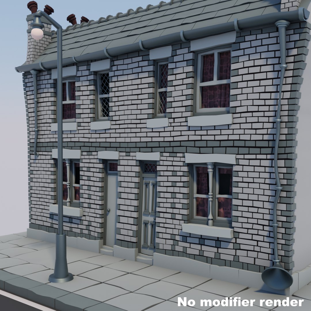 Yorkshire Tenement Cartoon Style Model - TurboSquid 1923636