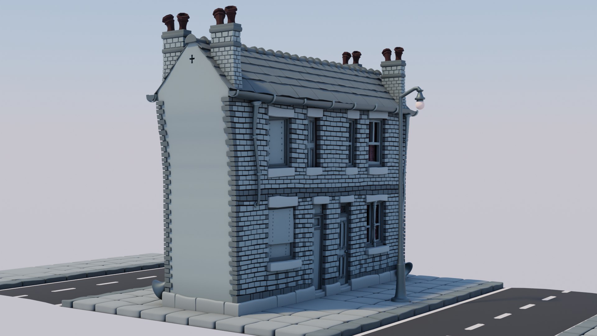 Yorkshire Tenement Cartoon Style Model - TurboSquid 1923636