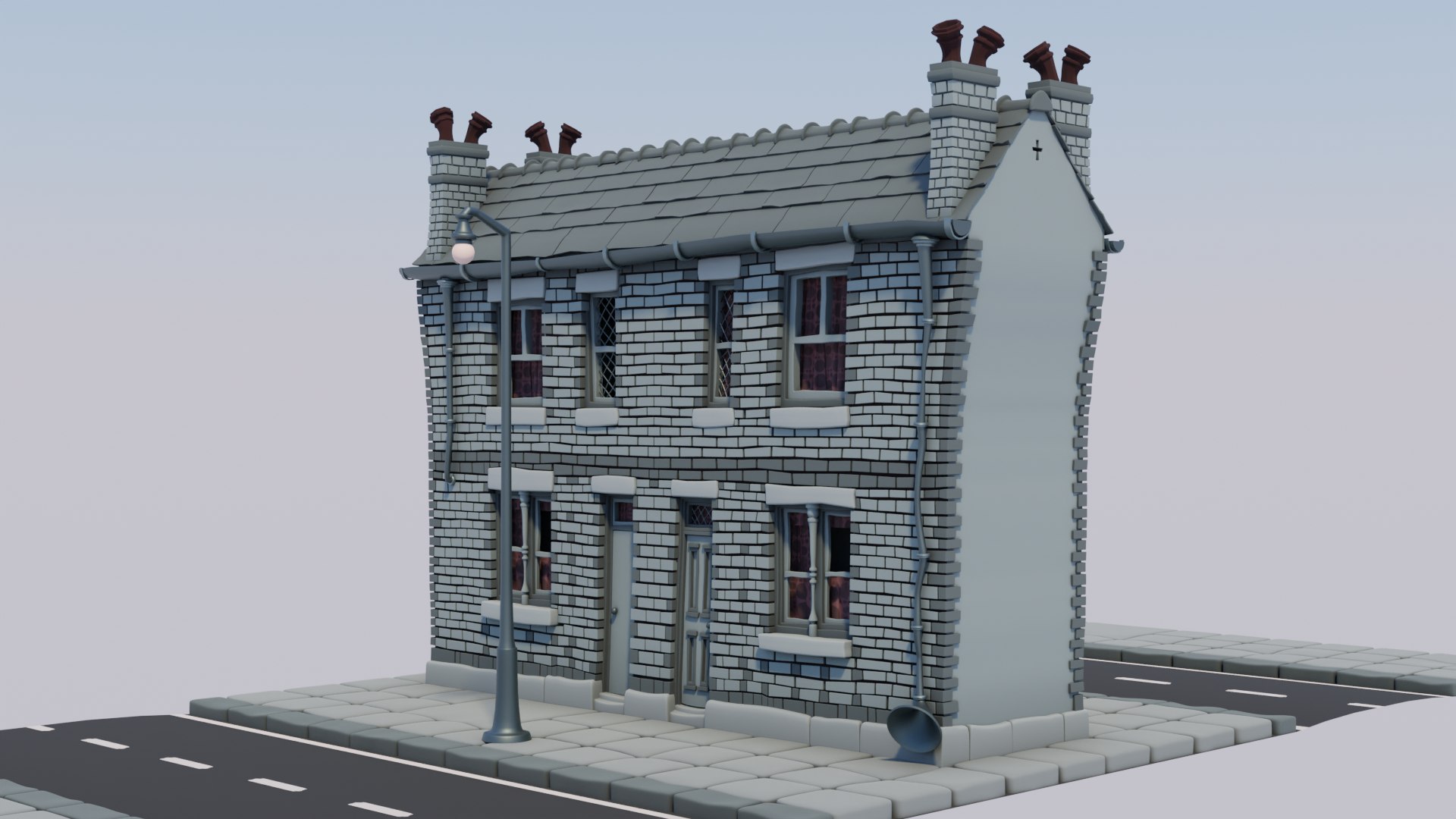 Yorkshire Tenement Cartoon Style Model - TurboSquid 1923636