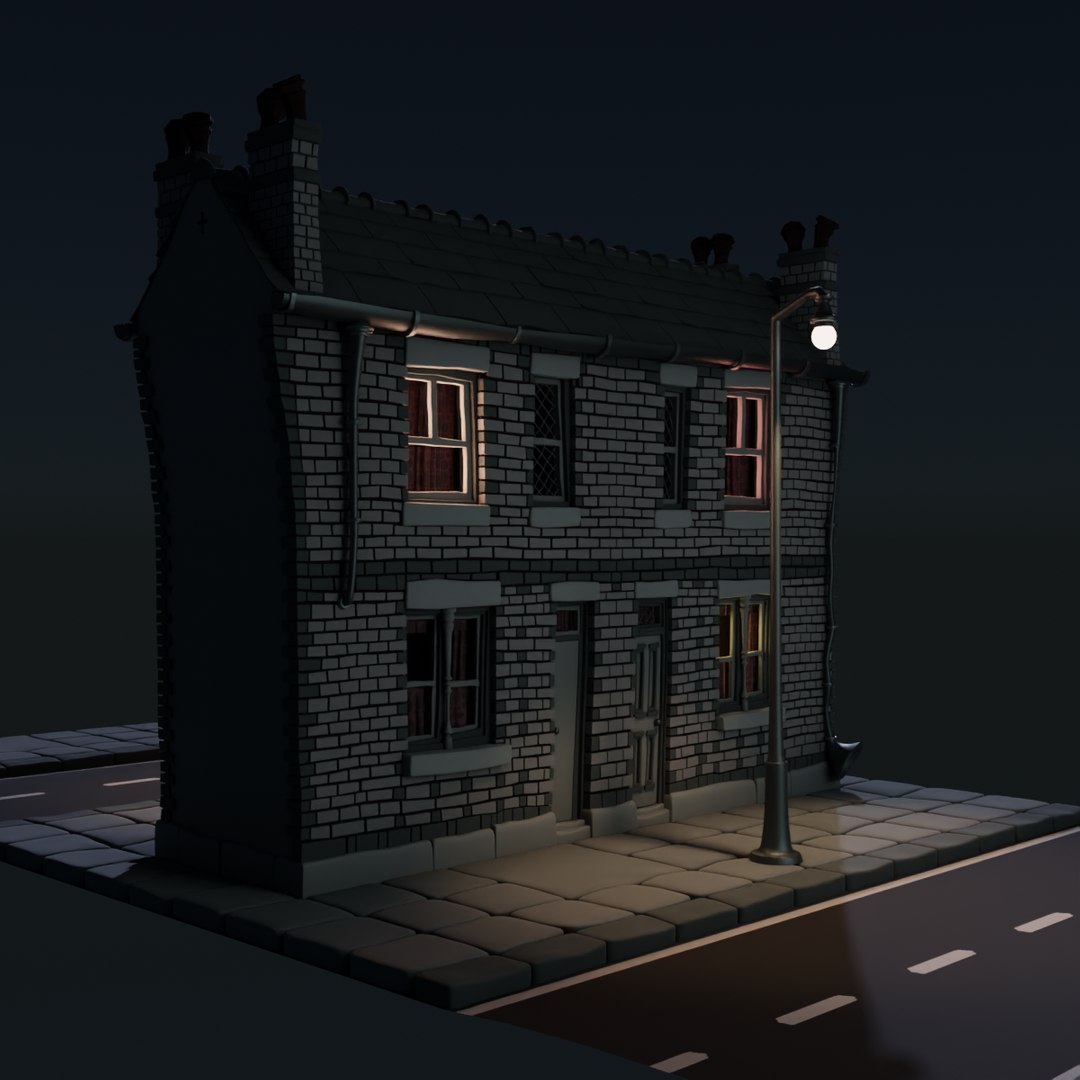 Yorkshire Tenement Cartoon Style Model - TurboSquid 1923636