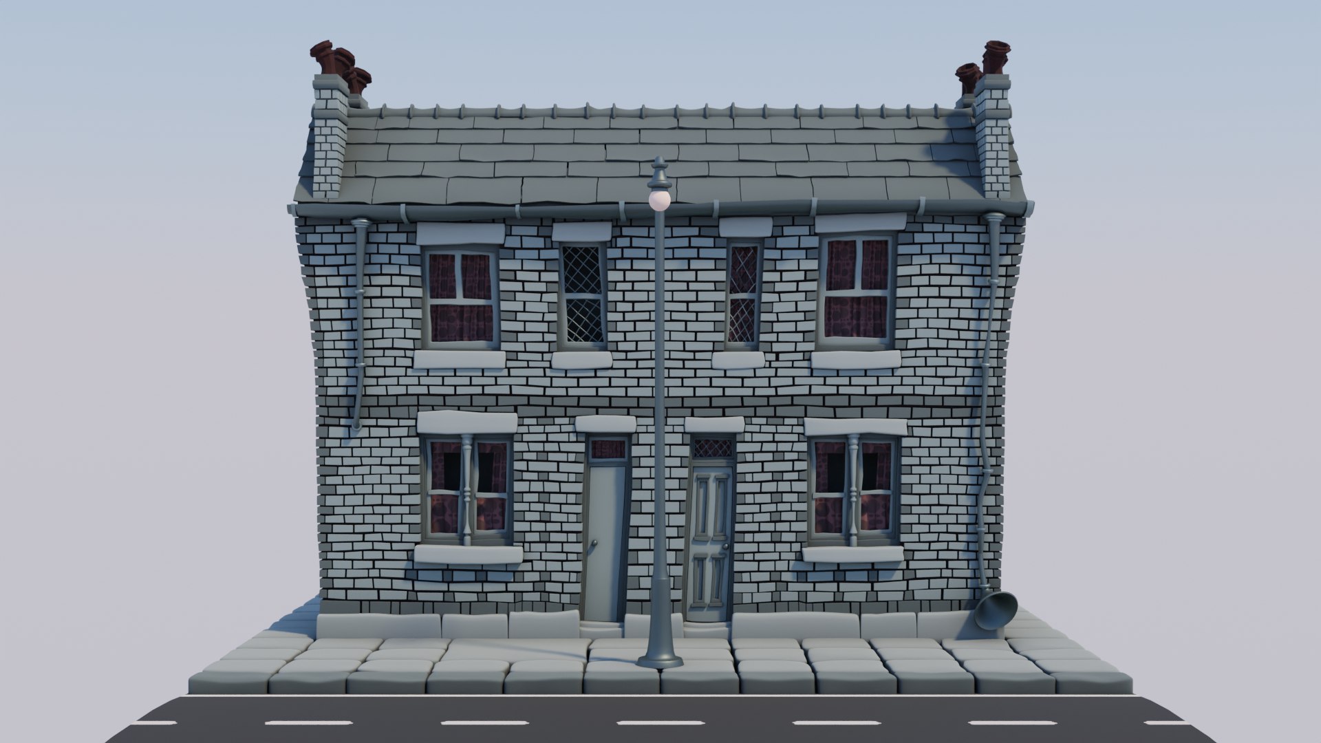 Yorkshire Tenement Cartoon Style Model - TurboSquid 1923636
